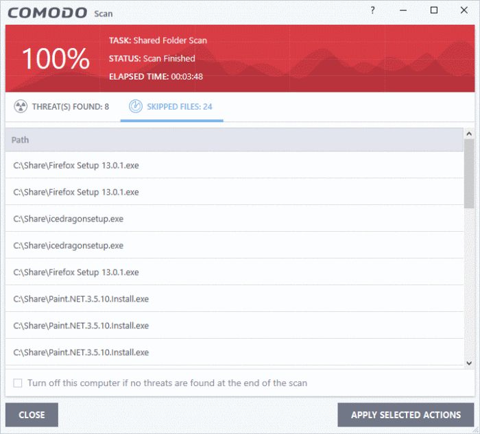 Scan Profiles, Entire PC Scan, Scan Critical Areas | Comodo Client Security For Windows